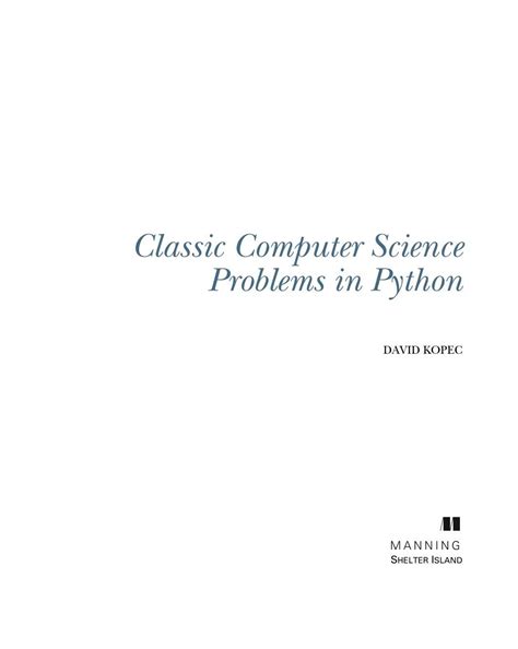 Classic Computer Science Problems In Python E Books Max30