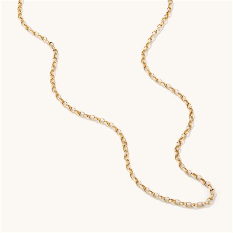 45cm Oval Belcher Chain Necklace In 9kt Bonded Gold Silver Filled
