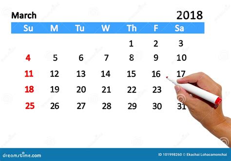 Highlighting Date On Calendar Stock Photo Image Of Month Highlighting