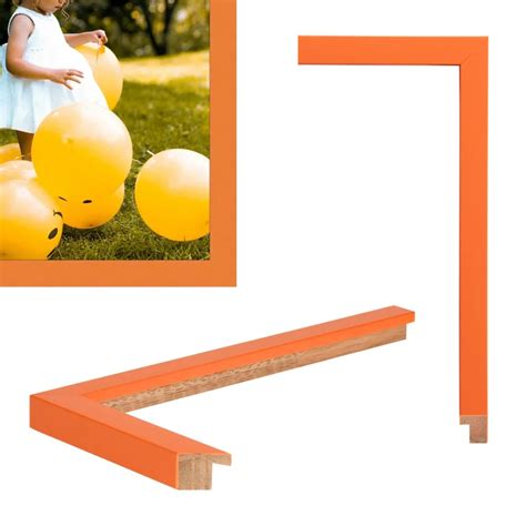 Orange Picture Frame Modern Flat Popular Size Framing