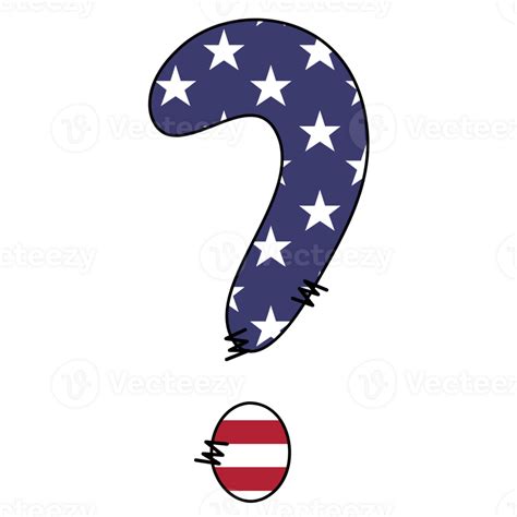 Question Mark With American Flag 45926407 Png