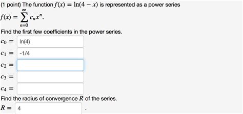 Solved 1 Point The Functionf X Ln 4 X Is Represented