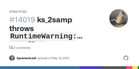 Ks Samp Throws Runtimewarning Overflow Encountered In Double Scalars Issue Scipy