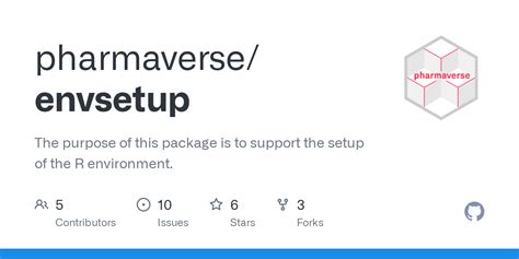 GitHub Pharmaverse Envsetup The Purpose Of This Package Is To Support The Setup Of The R