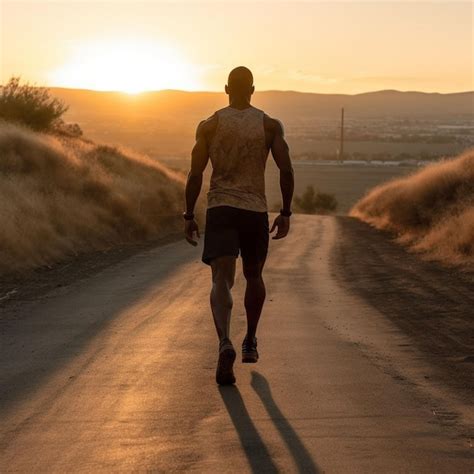 Man Running On A Track Premium Ai Generated Image