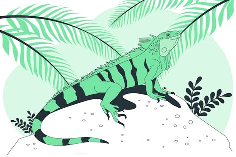 Free Vector Iguana Concept Illustration