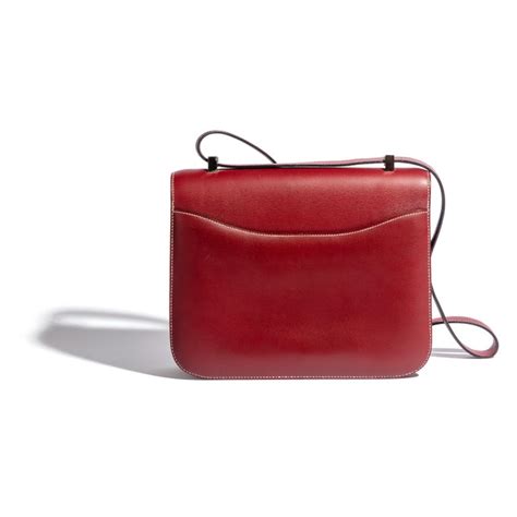 Hermès 24cm Burgundy Constance Barenia With Palladium Hardware For Sale