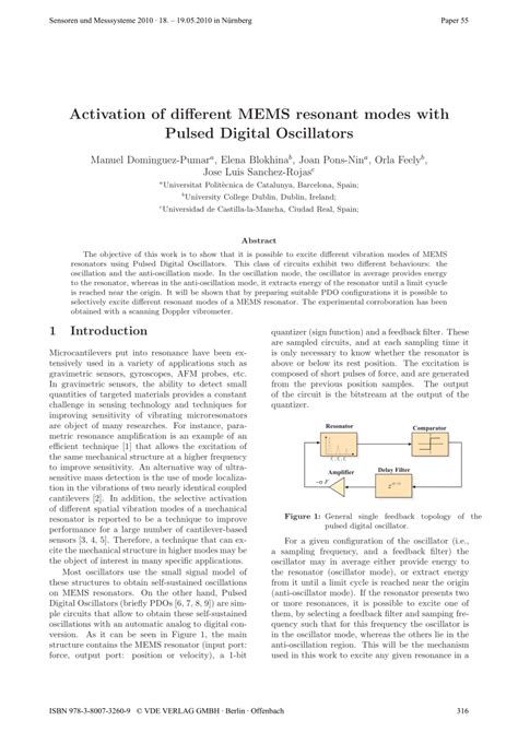 pdf activation of different mems resonant modes with pulsed digital