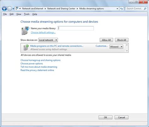 Changing Media Streaming Options On A Windows Home Network Dummies