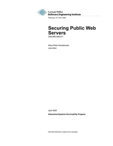 Securing Public Web Servers Pdf Computing Technology And Computing