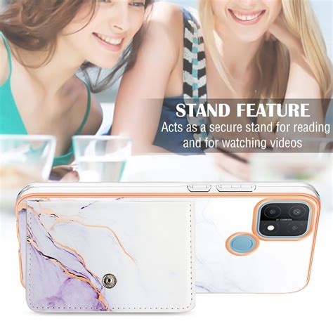 For Oppo A A S Marble Pattern Imd Card Slot Phone Case White Purple Alexnld Com