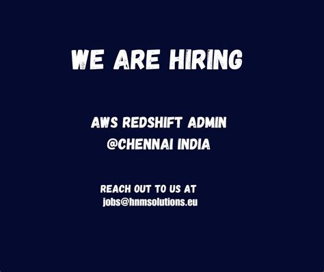 Hnm Solutions Group On Linkedin Requirements Redshift