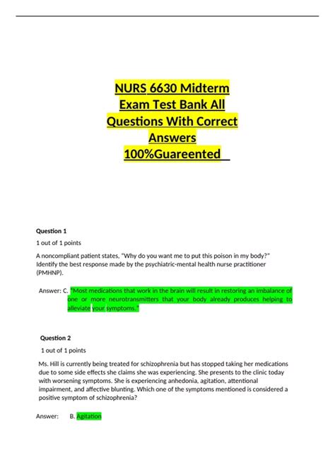 Nurs 6630 Midterm Exam Test Bank All Questions With Correct Answers 100