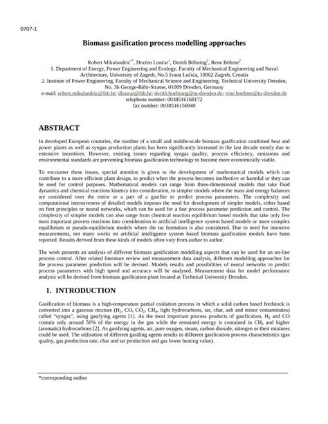 Pdf Biomass Gasification Process Modelling Approaches Dokumen Tips