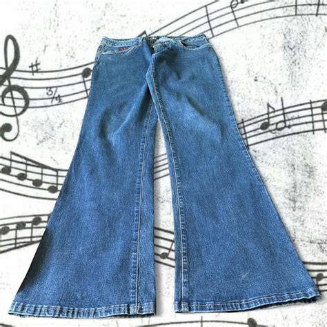 Vintage Hard Tail Flares Denim Jeans Waist 17 Depop