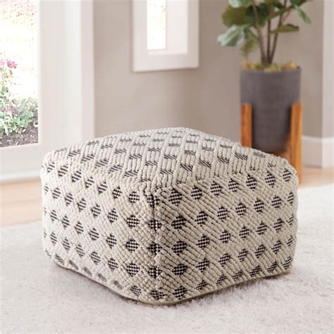 Natural Pattern Ottomans And Poufs Bed Bath And Beyond