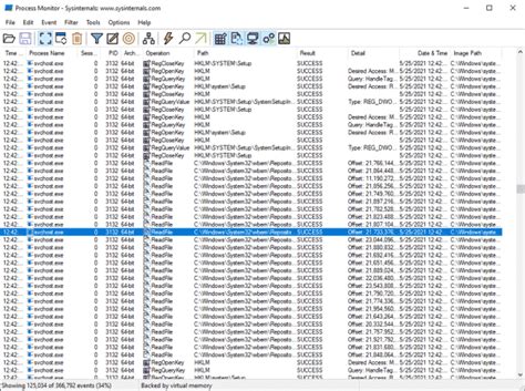 sysinternals process monitor real time file system registry and