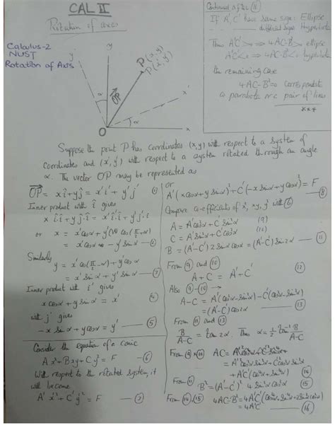 Calculus 2 Rotation Of Axis Pdf