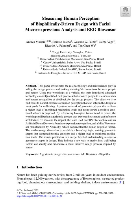 Pdf Measuring Human Perception Of Biophilically Driven Design With Facial Micro Expressions