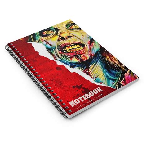 Zombie Notebook Journal Ruled Line Spiral Notebook With Cover Art Horror Themed Journal Diary