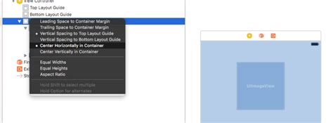 Ios How To Place An Uiimage At The Top Centre Using Storyboard And Auotlayout Stack Overflow