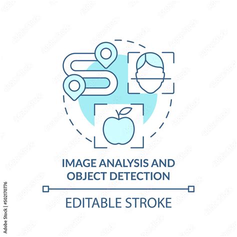 image analysis and object detection turquoise concept icon use of