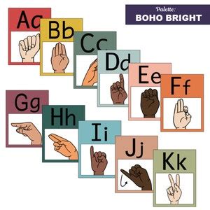 ASL Alphabet Posters American Sign Language Display PRINTABLE