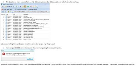 We Have Issues With Vi And Salesforce See Attachment For Details Forum