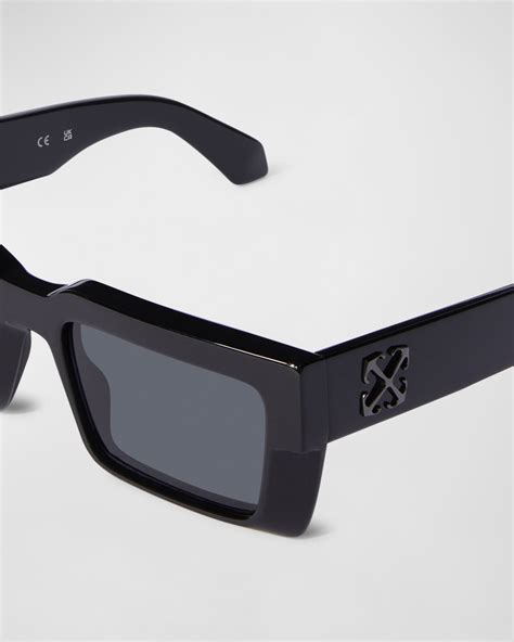 Off White Mens Moberly Arrows Acetate Rectangle Sunglasses Neiman Marcus