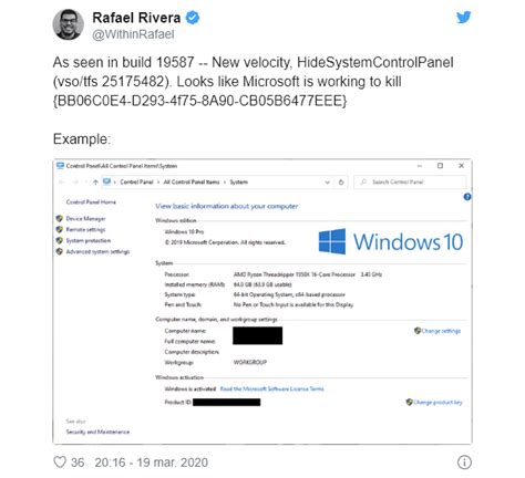 Ms 윈도우10서 클래식 제어판 삭제 테스트 중 보드나라