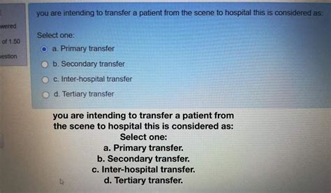 Solved You Are Intending To Transfer A Patient From The