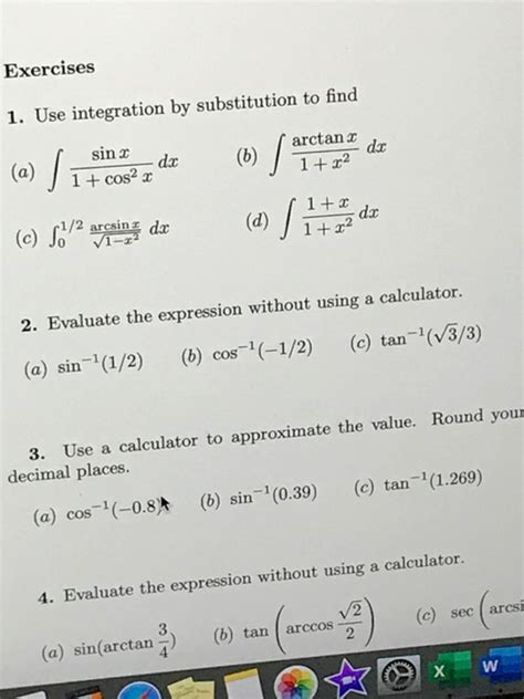 solved exercises 1 use integration by substitution to find