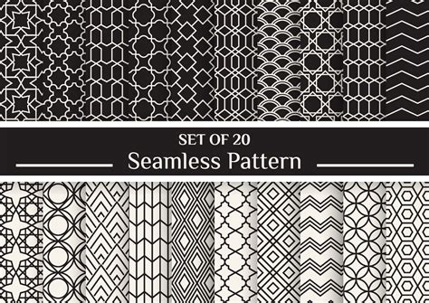 Set Of Geometric Seamless Patterns Abstract Geometric Hexagonal