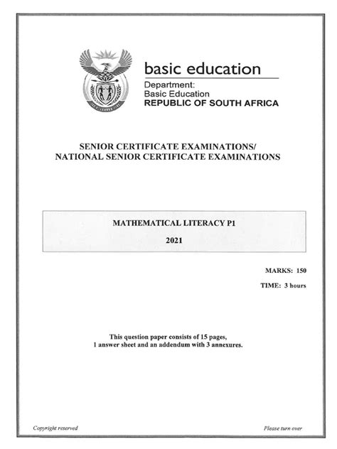 Mathematical Literacy P1 May June 2021 Eng Pdf