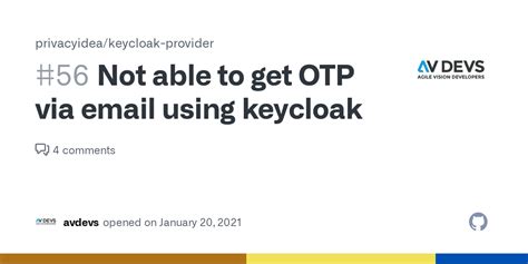 Not Able To Get Otp Via Email Using Keycloak · Issue 56 · Privacyideakeycloak Provider · Github