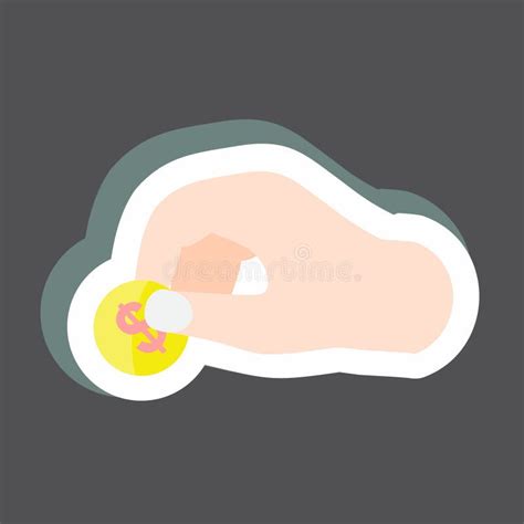 Sticker Holding Coin Suitable For Hand Actions Symbol Simple Design Editable Design Template