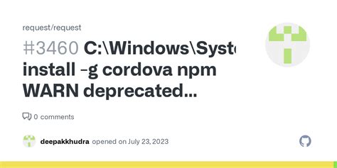 Cwindowssystem32npm Install G Cordova Npm Warn Deprecated