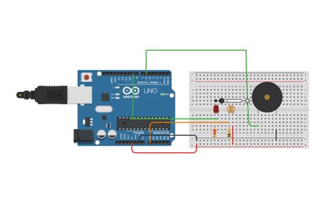 Circuit Design Sensor Com Led E Som Tinkercad