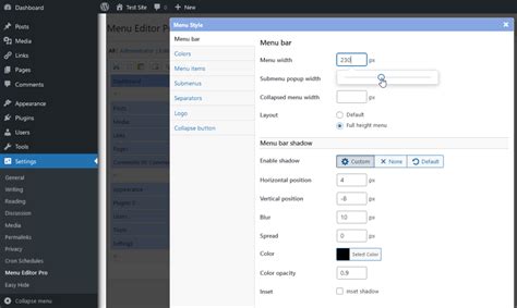 blog admin menu editor pro