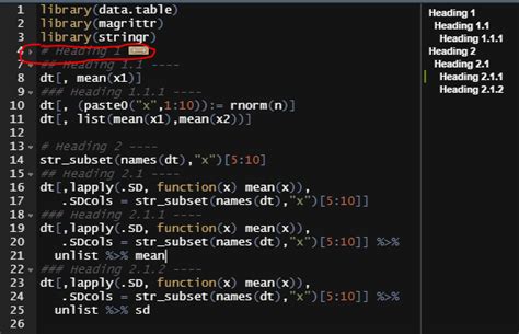Add Support For Subsections In Document Outline Issue Rstudio Rstudio GitHub