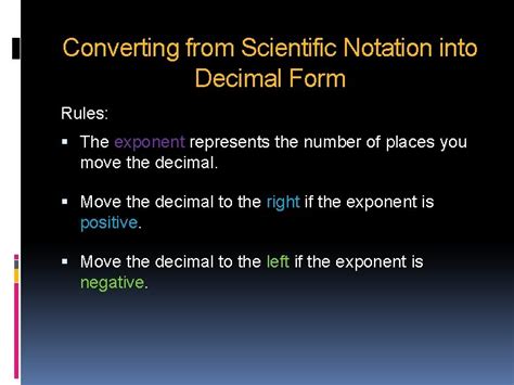 scientific notation mrs nielsen chemistry converting from decimal