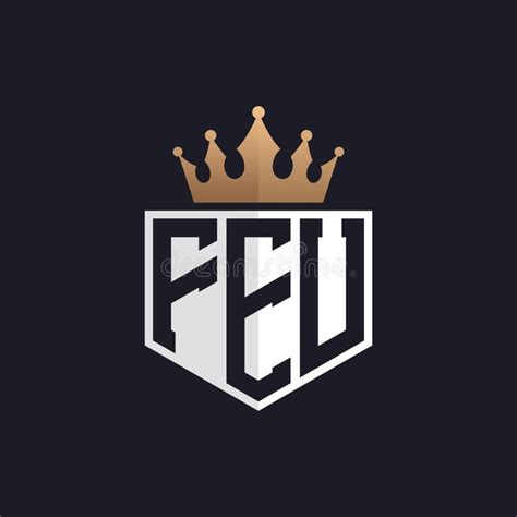 Luxury Feu Logo With Crown Elegant Initials Feu Letter Logo For