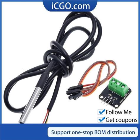 DS B Temperature Sensor Module Kit Waterproof CM Digital Sensor Cable Stainless Steel