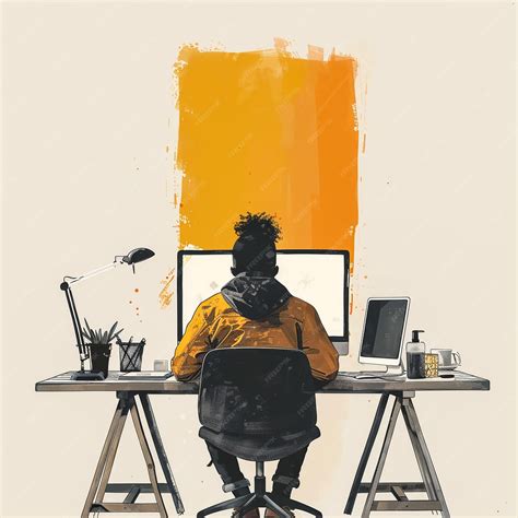 Premium Photo 3d Male Character Got An Idea While Working On A Laptop