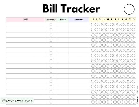 Excel Bill Tracker Template