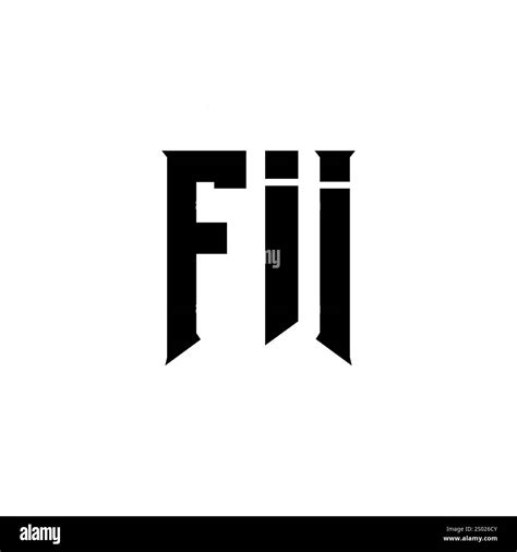 Fii Letter Logo Design For Technology Company Fii Logo Design Black And White Color Combination