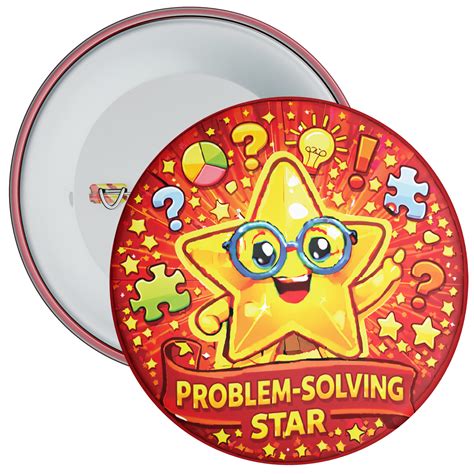 Red Problem Solving Star Maths School Badge Pack Maths Achievement