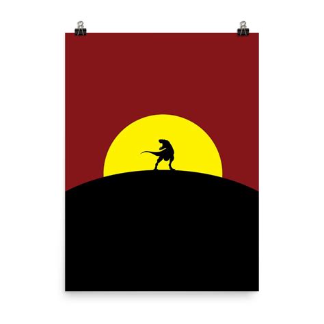 Dinosaur Poster T Rex Sunset Jurassic Apparel Posters