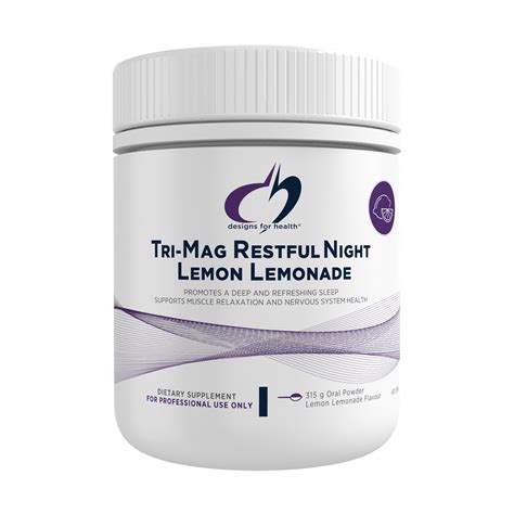 Designs For Health Tri Mag Restful Night Powder Lemon Lemonade Flavo