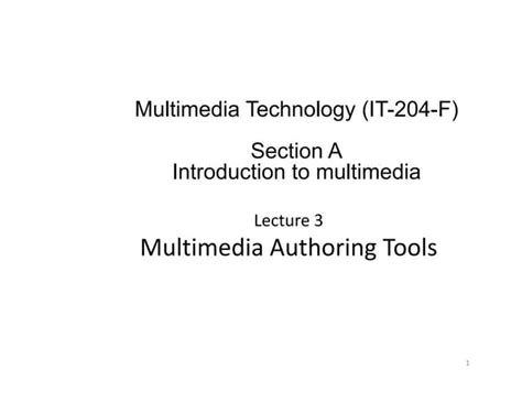 Chapter 2 Multimedia Authoring And Tools Ppt